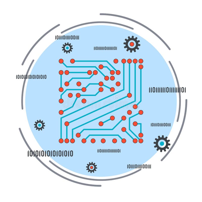Digital Circuit Vector Concept Stock Vector - Illustration of line ...