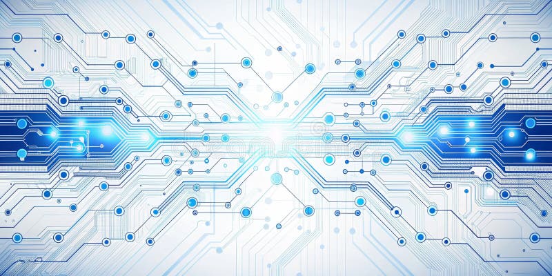 Digital Circuitry Blue Lines, White Background, Network Concept Stock ...