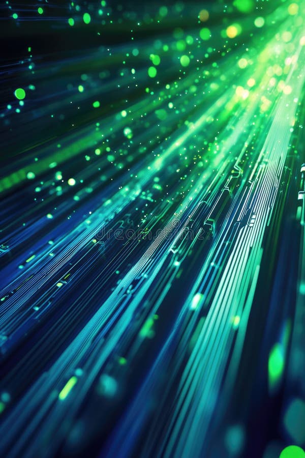 Digital Circuitry with Data Stream Stock Image - Image of design ...