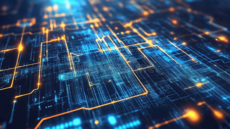 Digital Circuitry, Exploring Network Pathways Stock Illustration ...