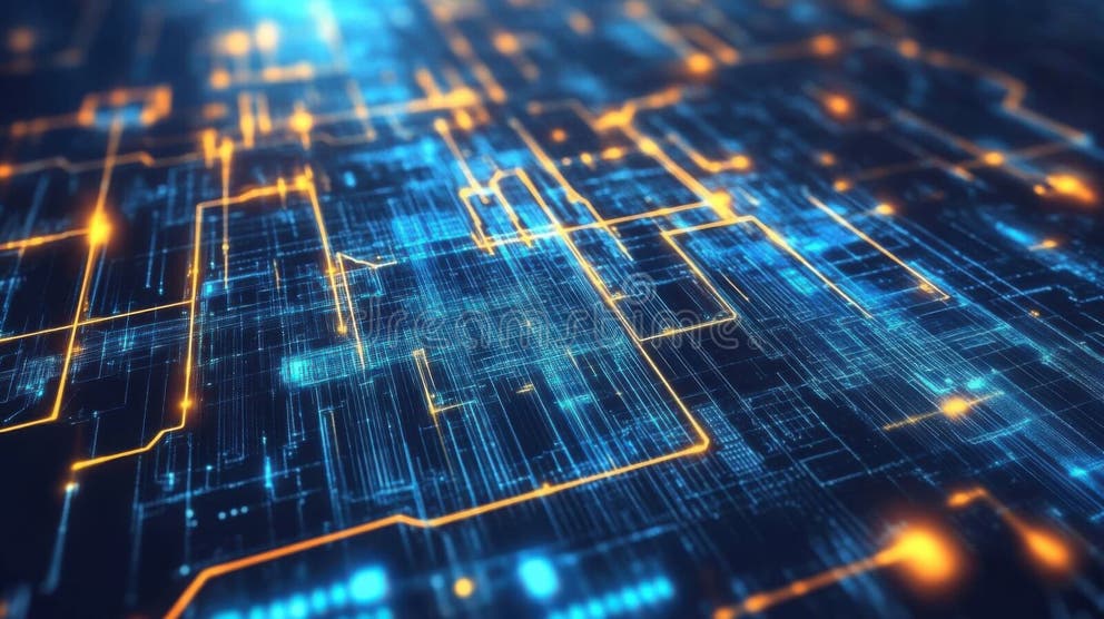 Digital Circuitry, Exploring Network Pathways Stock Illustration ...