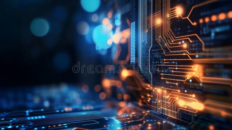 Digital Circuitry Innovation Abstract Tech Background Symbolizing ...