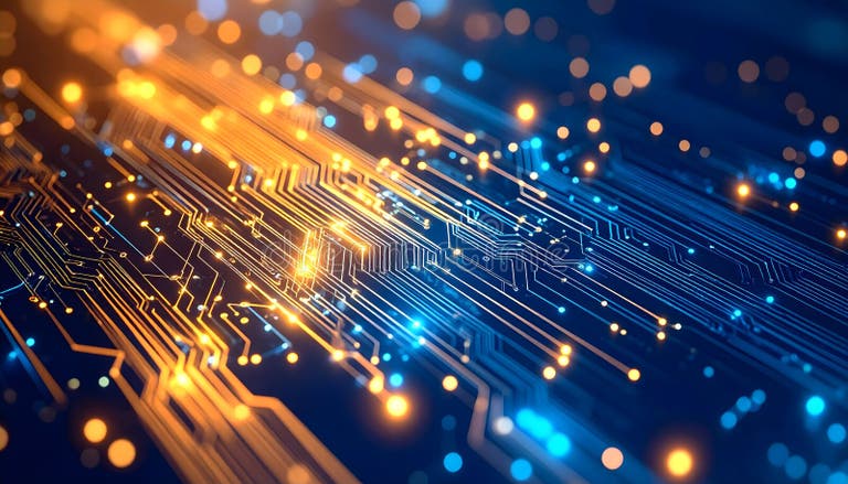 Digital Circuitry Light Bleed Stock Illustration - Illustration of ...