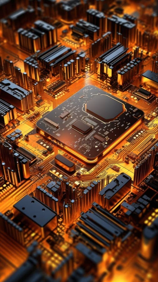 Digital Circuitry: Tech-Inspired Wallpaper Stock Illustration ...