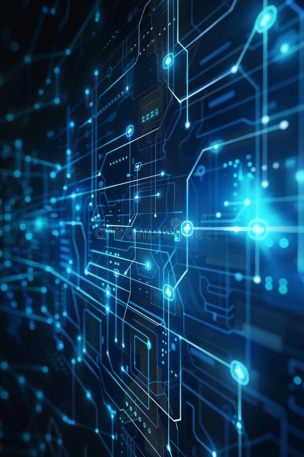 Digital Circuits and Network Connections in a Technology-themed ...