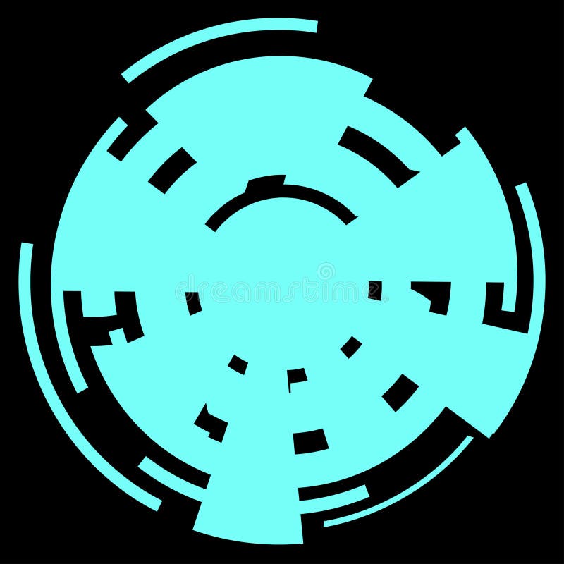 Digital Circular Clipart Outline Isolated on Black Background Stock ...