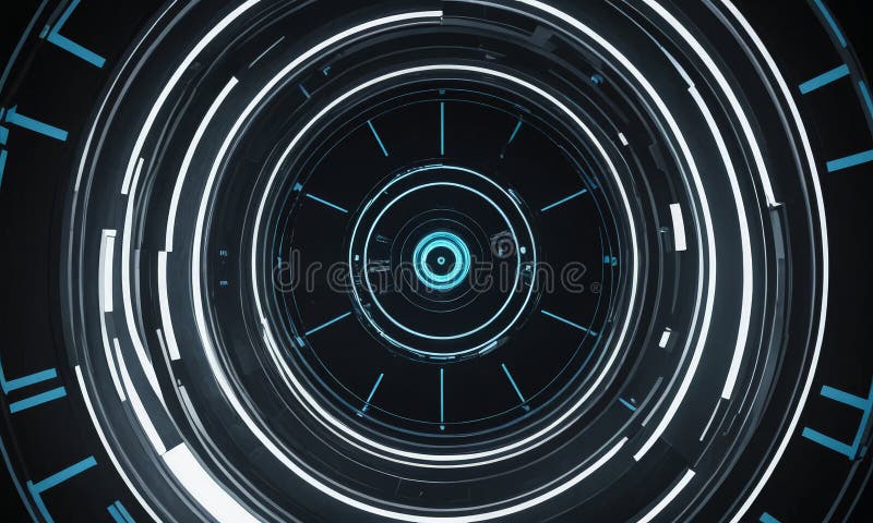 Digital Circular Pattern with Concentric Circles and Blue Center ...