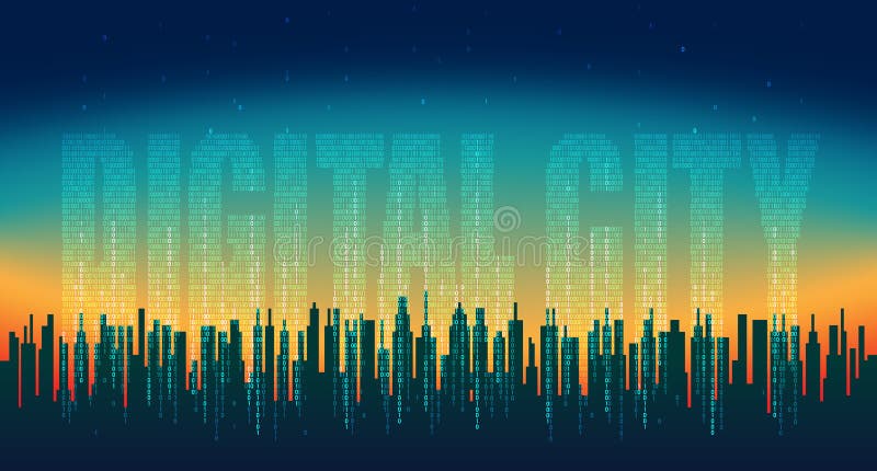 The Digital City. Abstract Futuristic City, Cloud Service, High-tech ...