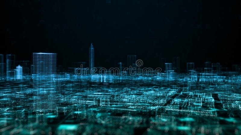 Digital City of Cybersecurity Digital Data of Futuristic and Technology ...