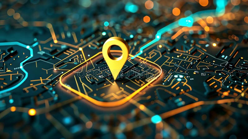 Digital City Map with Location Pin, Navigation Concept Stock Video ...