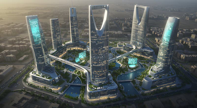 Digital City in Riyadh, Saudi Arabia. Modern Urban Development Stock ...