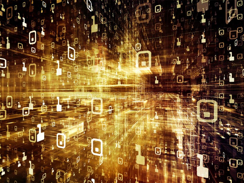 Unrestrained Dance of Digital Elements Stock Illustration ...