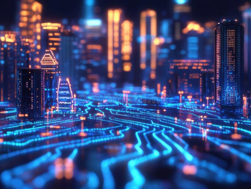 The Digital Cityscape, a Glimpse into the Future of Urbanization Stock ...