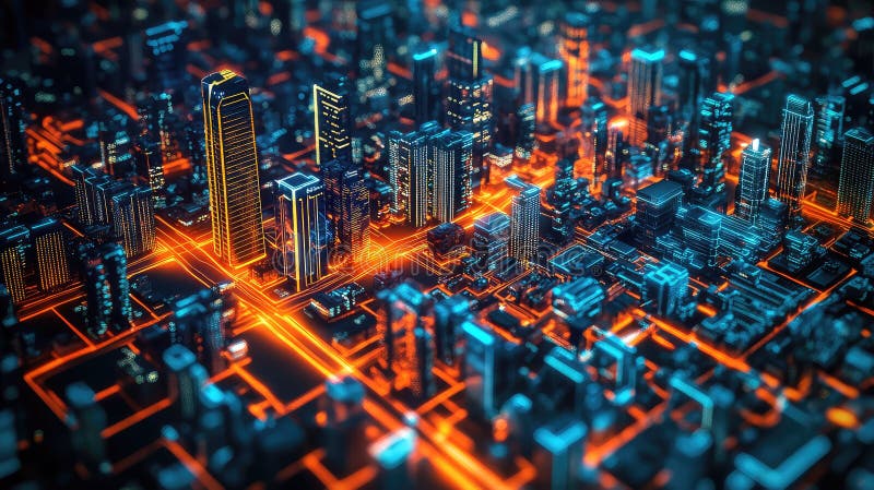The Digital Cityscape, a Glimpse into the Future of Urbanization Stock ...