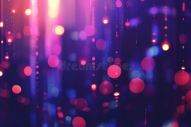 Digital Cityscape with Round Light Elements Stock Illustration ...