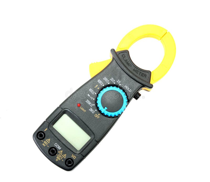 Digital Clamp Meter Isolated on White Background Stock Photo - Image of ...