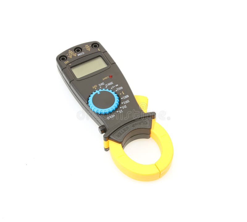Digital Clamp Meter Isolated on White Background Stock Photo - Image of ...