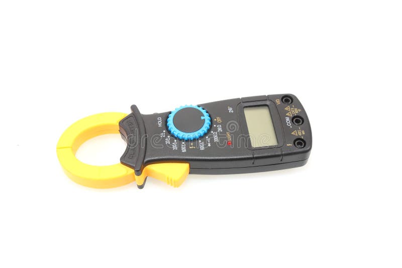 Digital Clamp Meter Isolated on White Background Stock Image - Image of ...