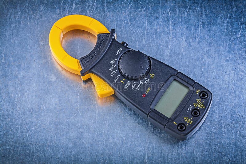Digital Clamp Meter on Metallic Background Stock Image - Image of ...
