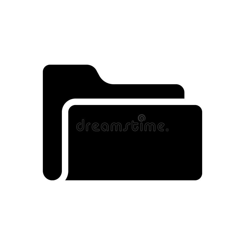 Digital Classic Black Folder Icon Stock Illustration - Illustration of ...