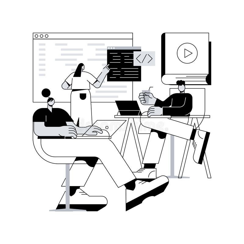 Digital Classroom Abstract Concept Vector Illustration. Stock ...