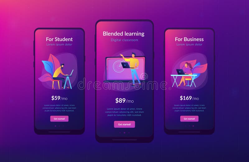 Digital Classroom App Interface Template. Stock Vector - Illustration ...