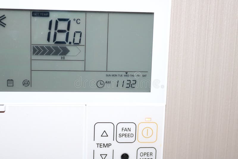 Digital Climate Control. Wall Display of the Air Temperature Inside ...