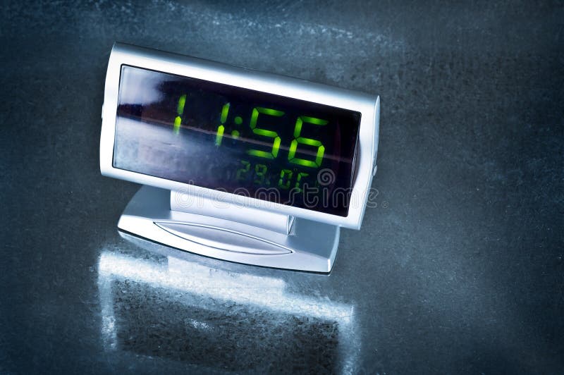 Digital Clock Closeup Displaying 14:00 O`clock. Stock Photo - Image of ...