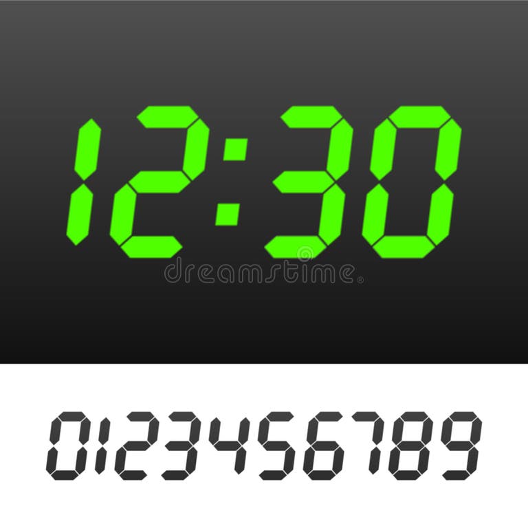 Green Digital Clock Number Stock Illustrations – 1,812 Green Digital ...