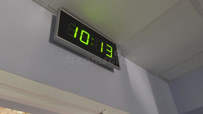 Digital Clock in Airport Terminal. Stock Video - Video of ceiling ...