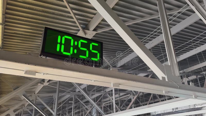 Digital Clock in Airport Terminal. Stock Video - Video of brandnew ...