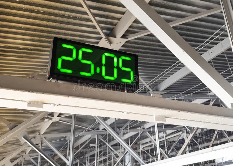 Digital Clock in Airport Terminal. Stock Image - Image of transport ...
