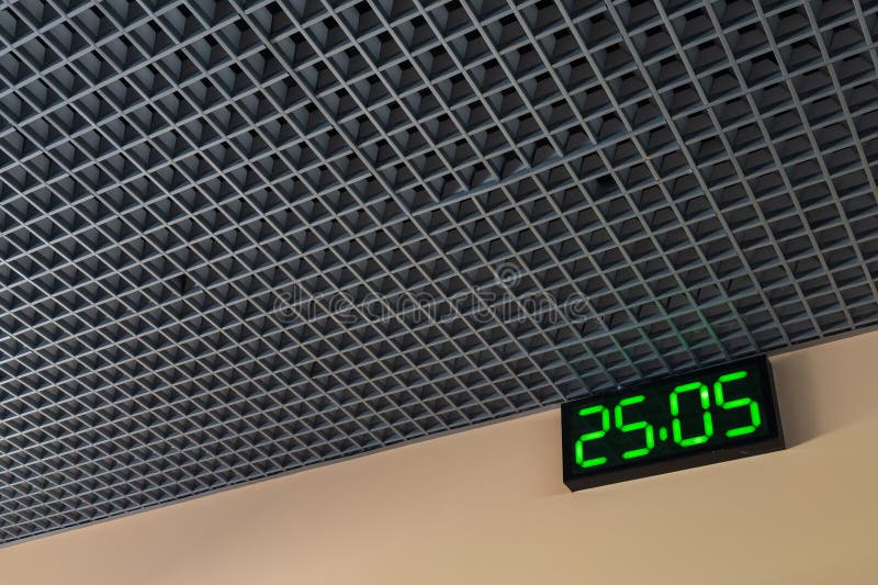 Digital Clock in Airport Terminal. Stock Image - Image of aluminum ...