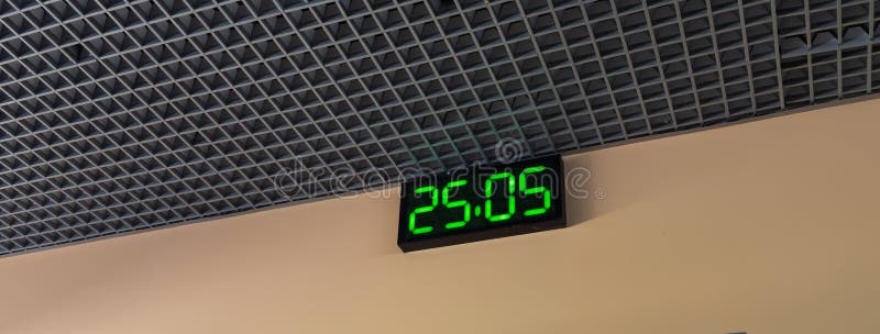 Digital Clock in Airport Terminal. Stock Photo - Image of electrical ...