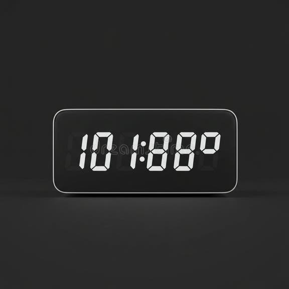A Digital Clock with a Black Rectangular Face Displays an Unusual Time ...