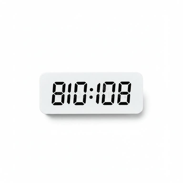 Digital Clock with Black Segmented Digits Displaying "810:108" on a ...