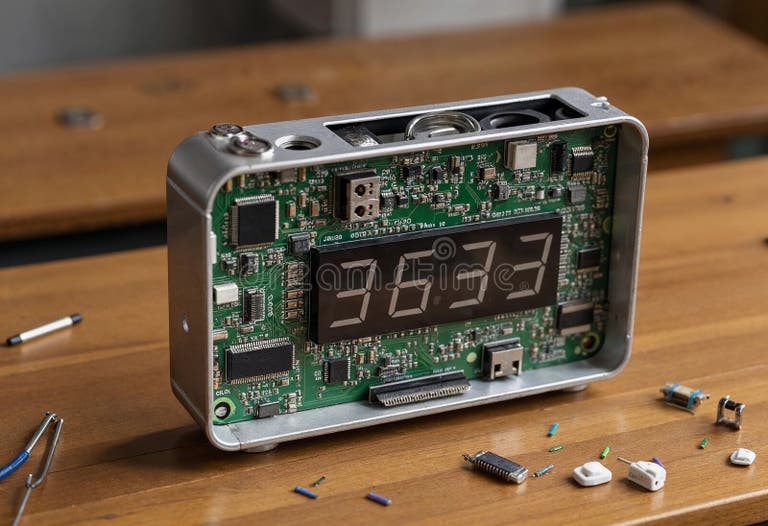 Digital Clock Circuit Board Showcases Intricate Technology and ...