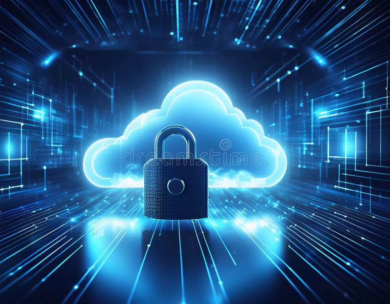 Digital Clock Cloud Computing With Secure Data Transfer Cybersecurity