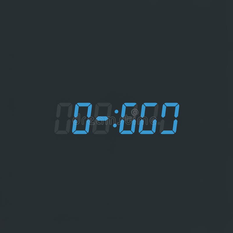Digital Clock Display Features Glowing Blue Digits on a Dark Background ...