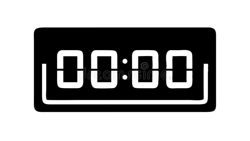 Digital Clock Display Icon, Time and Countdown Symbol. Vector Design ...