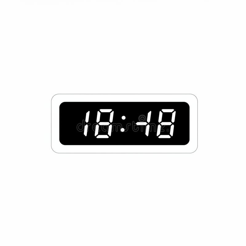 Digital Clock Display with a Rectangular Shape and a Thick Black Border ...