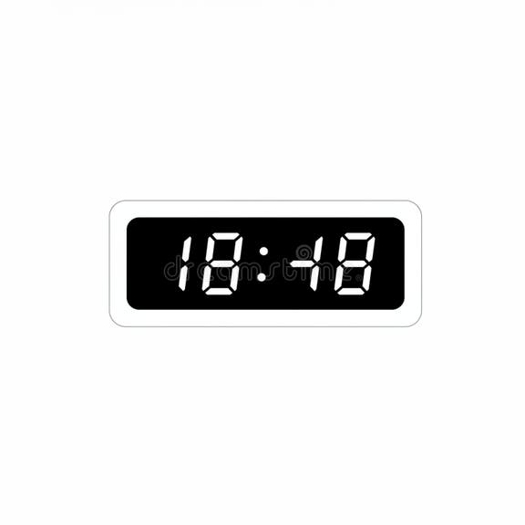 Digital Clock Display with a Rectangular Shape and a Thick Black Border ...