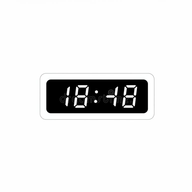 Digital Clock Display with a Rectangular Shape and a Thick Black Border ...