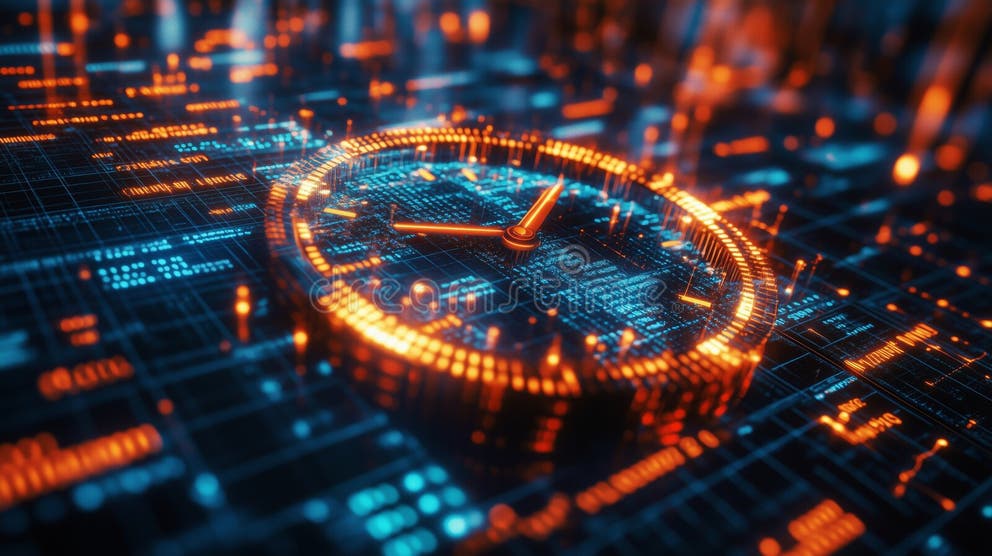 Digital Clock Display Showcasing Vibrant Data Visualization with ...