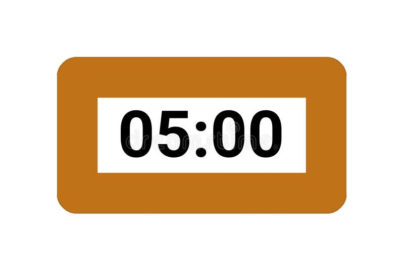 Digital Clock Display Showing 05:00 in Bold Black Numbers Stock ...