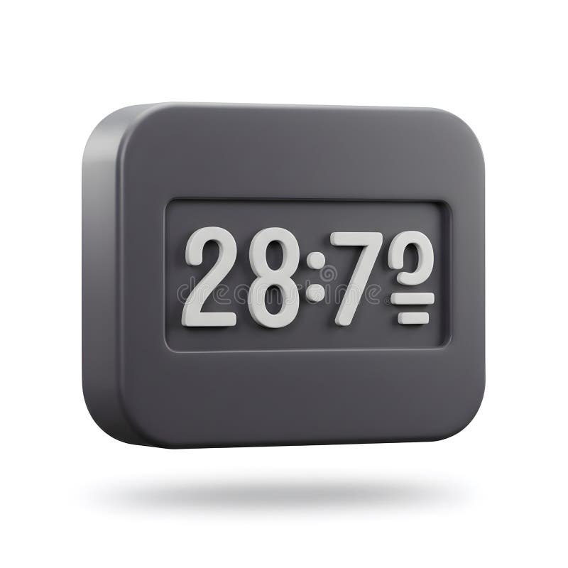 Digital Clock Display Showing 28 Degrees Celsius Temperature, Modern ...