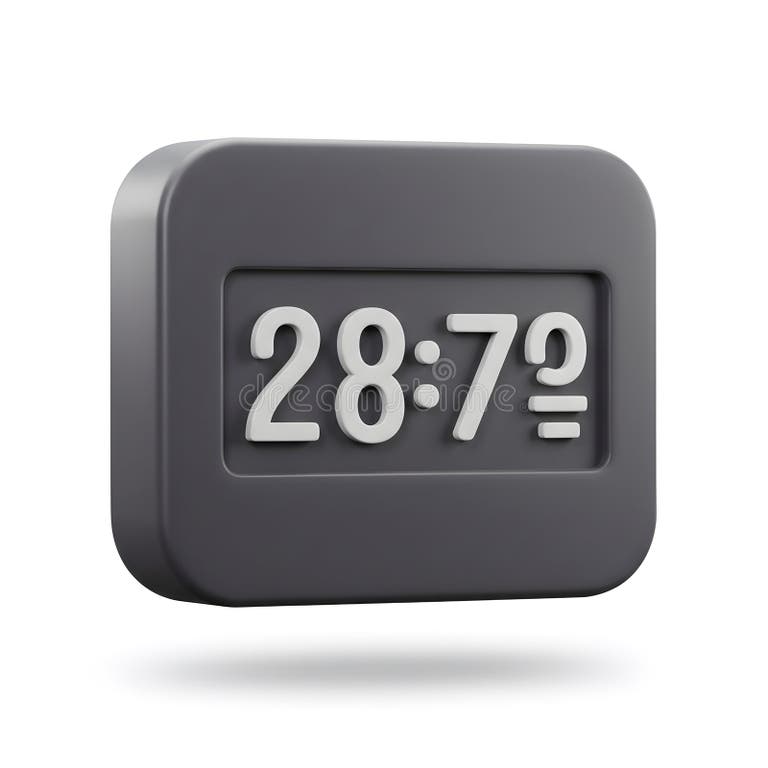 Digital Clock Display Showing 28 Degrees Celsius Temperature, Modern ...