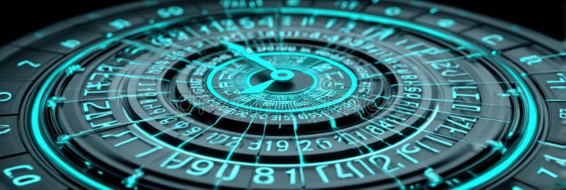 Digital Clock Display Showing Futuristic Design with Glowing Numbers ...