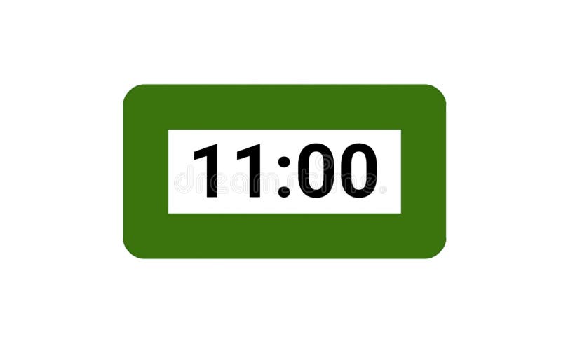 Digital Clock Display Showing 11 O Clock with Minimalist Design in ...