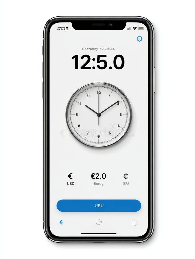 Digital Clock Display Showing Time with Currency Conversion on a ...